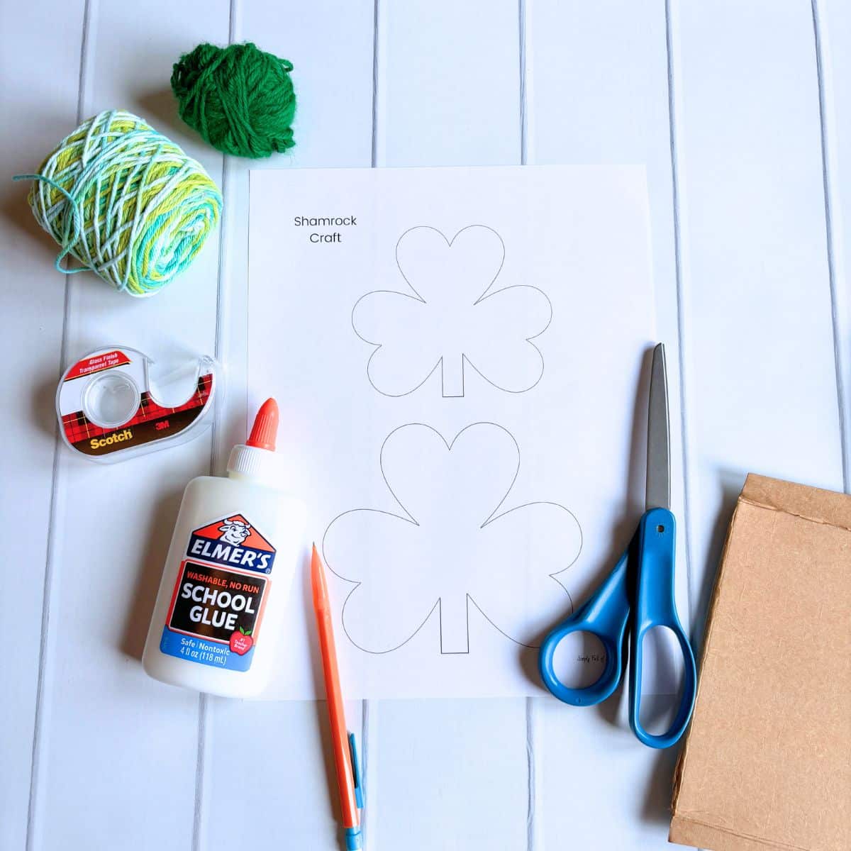 Yarn Shamrock Craft for Kids (Free Shamrock Template) - Simply Full of ...