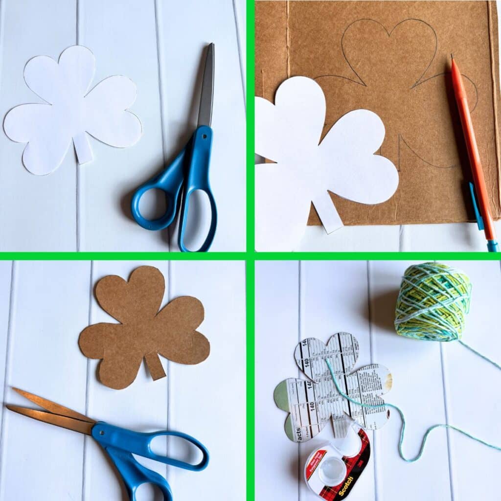 Yarn Shamrock Craft for Kids (Free Shamrock Template) - Simply Full of ...