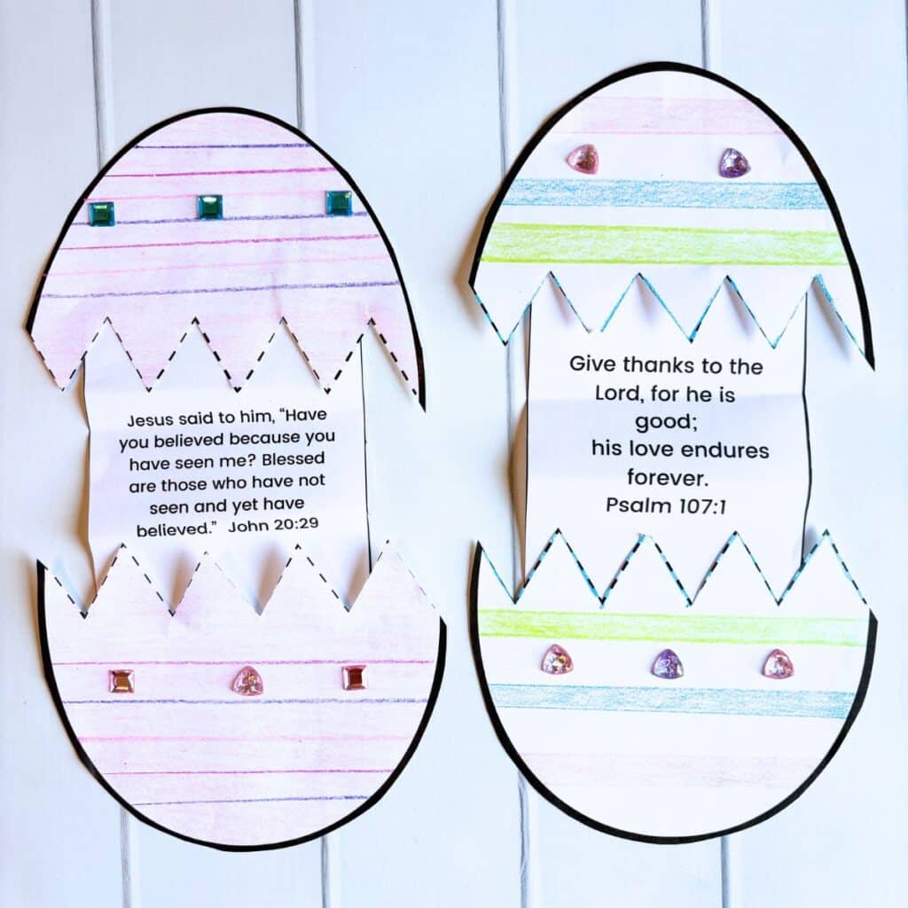 Bible Verse Easter Egg Craft for Kids - Free Printable - Simply Full of ...