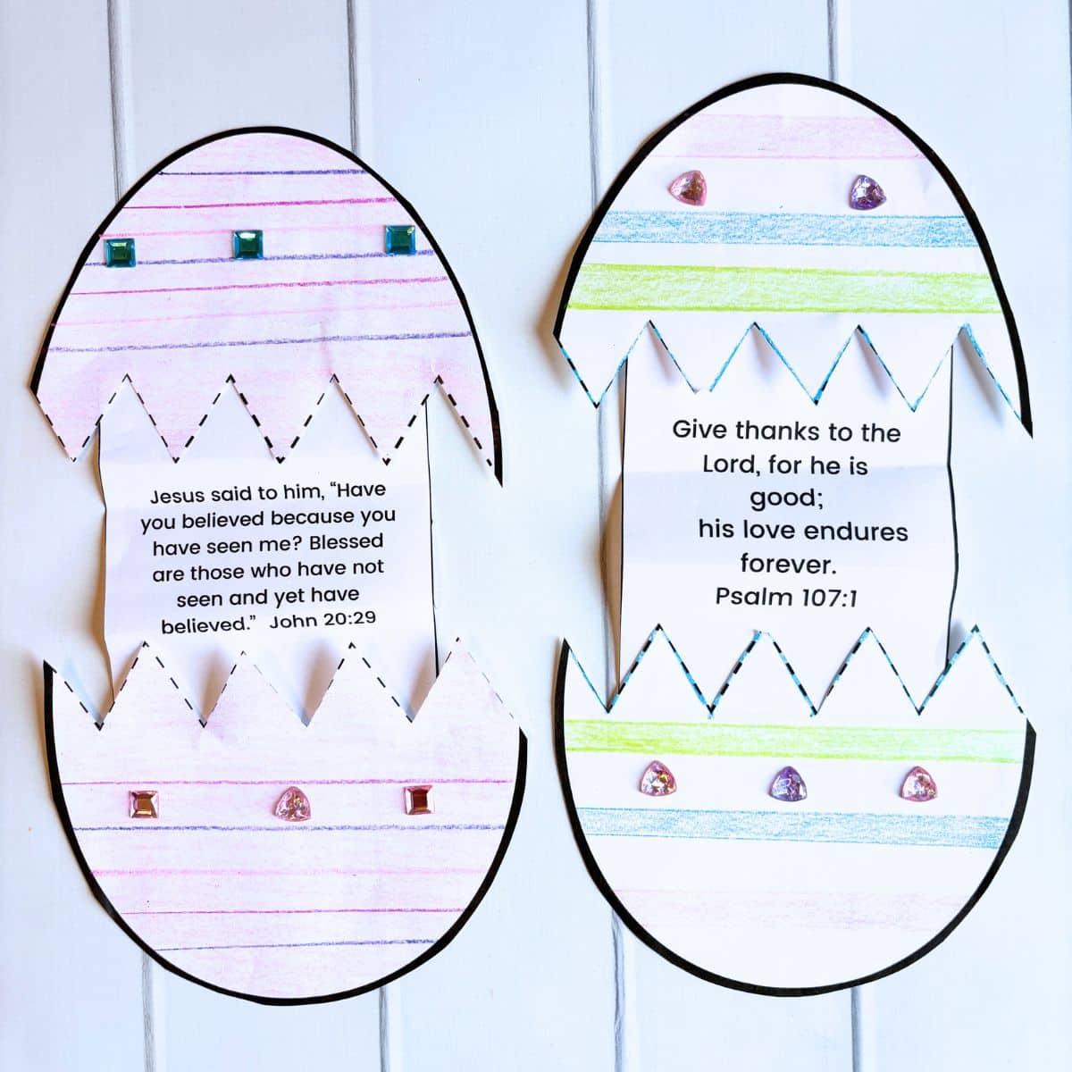 Bible Verse Easter Egg Craft for Kids - Free Printable - Simply Full of ...