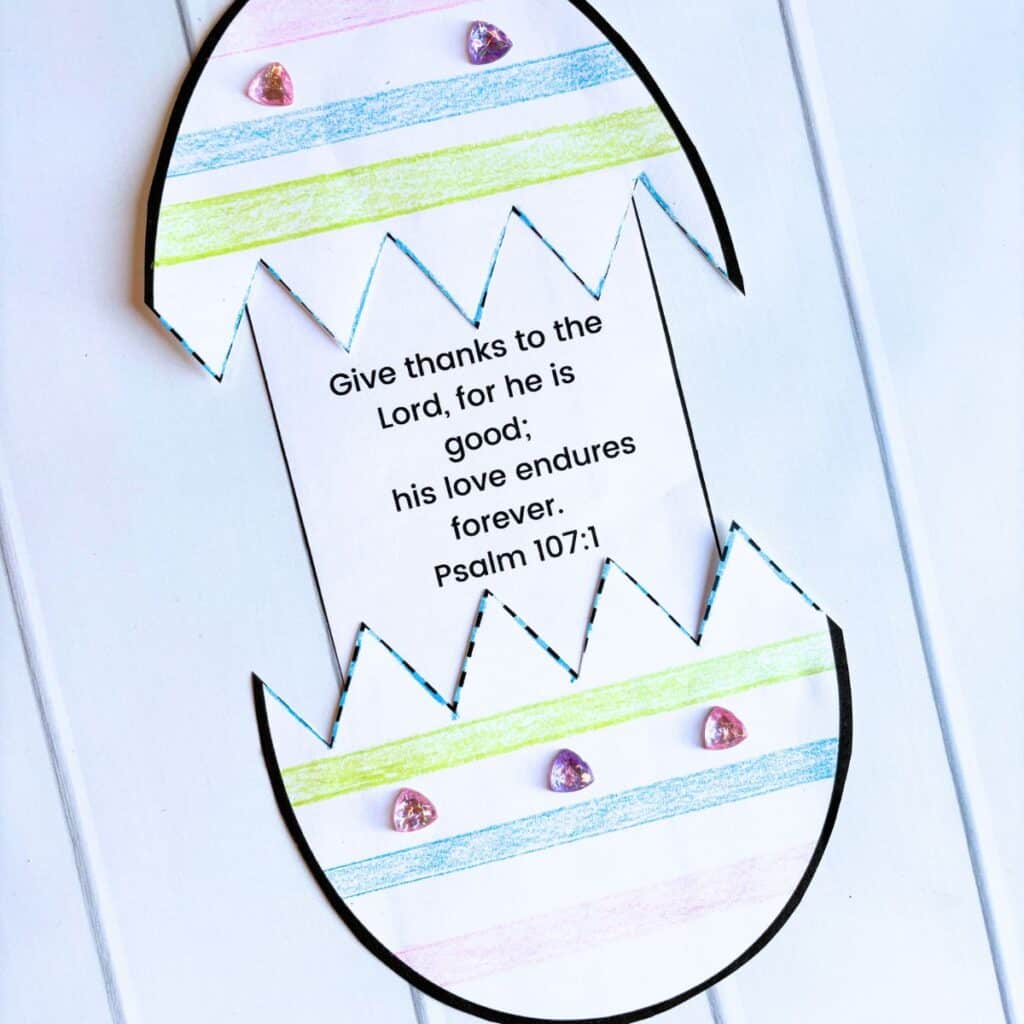 Bible Verse Easter Egg Craft for Kids - Free Printable - Simply Full of ...