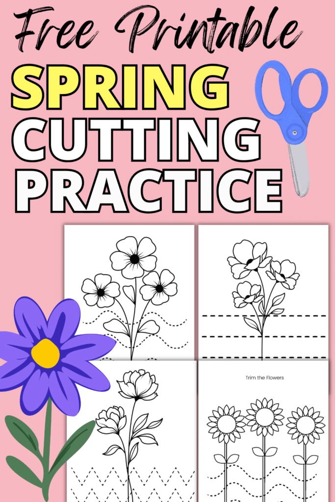 Free Flower Cutting Skills Worksheets for Spring - Simply Full of Delight