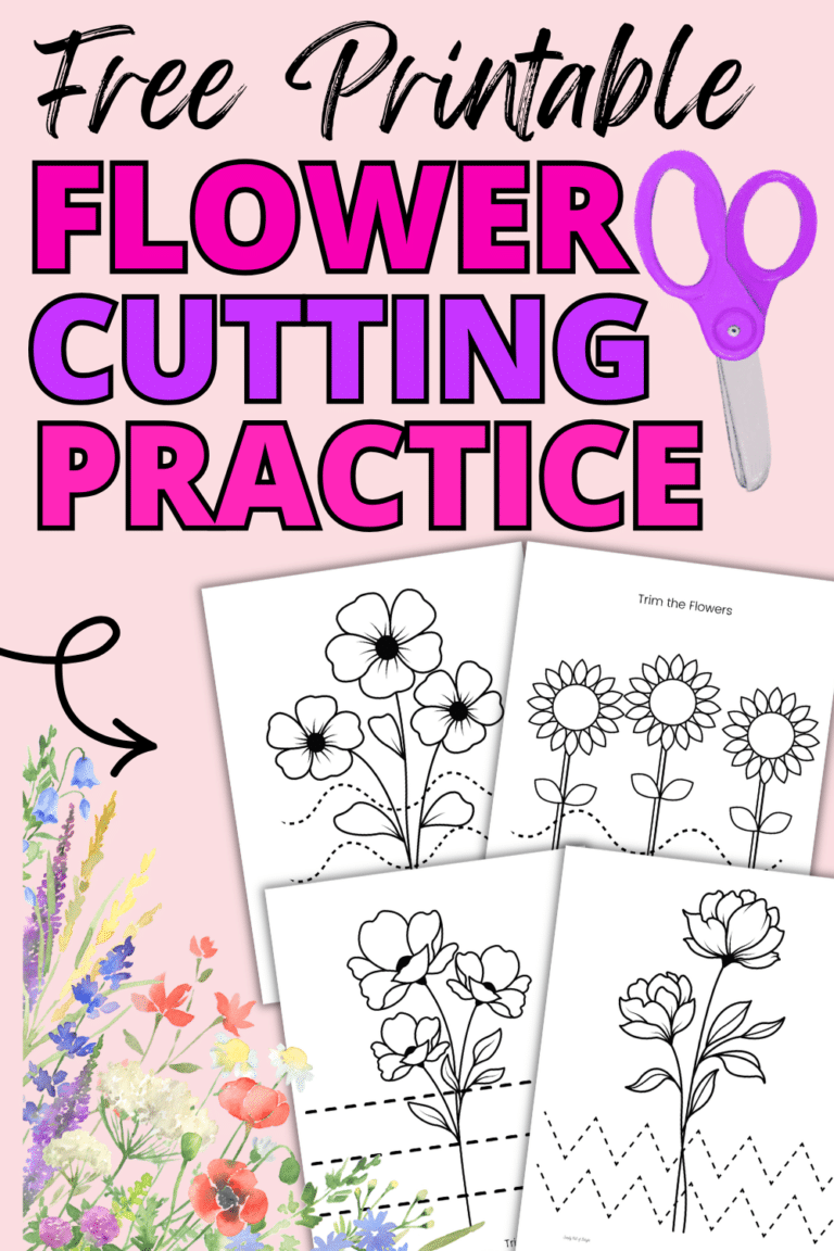 Free Flower Cutting Skills Worksheets for Spring - Simply Full of Delight