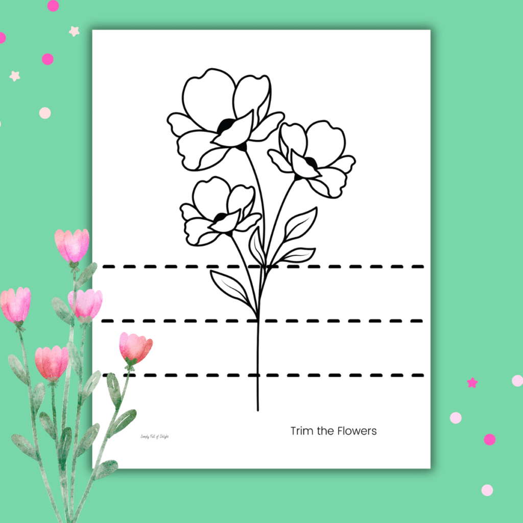 Free Flower Cutting Skills Worksheets for Spring - Simply Full of Delight