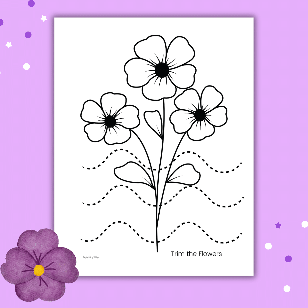 Free Flower Cutting Skills Worksheets for Spring - Simply Full of Delight