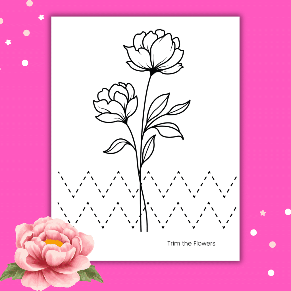 Free Flower Cutting Skills Worksheets for Spring - Simply Full of Delight