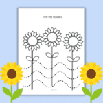 Free Flower Cutting Skills Worksheets for Spring - Simply Full of Delight