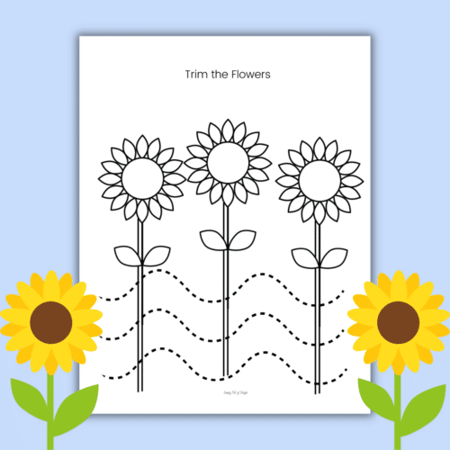 Free Flower Cutting Skills Worksheets for Spring - Simply Full of Delight