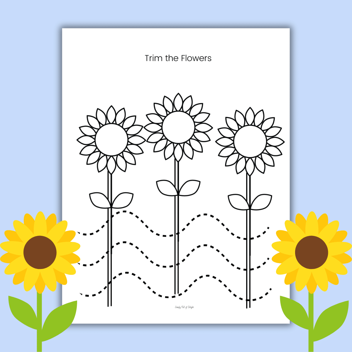 Free Flower Cutting Skills Worksheets for Spring - Simply Full of Delight